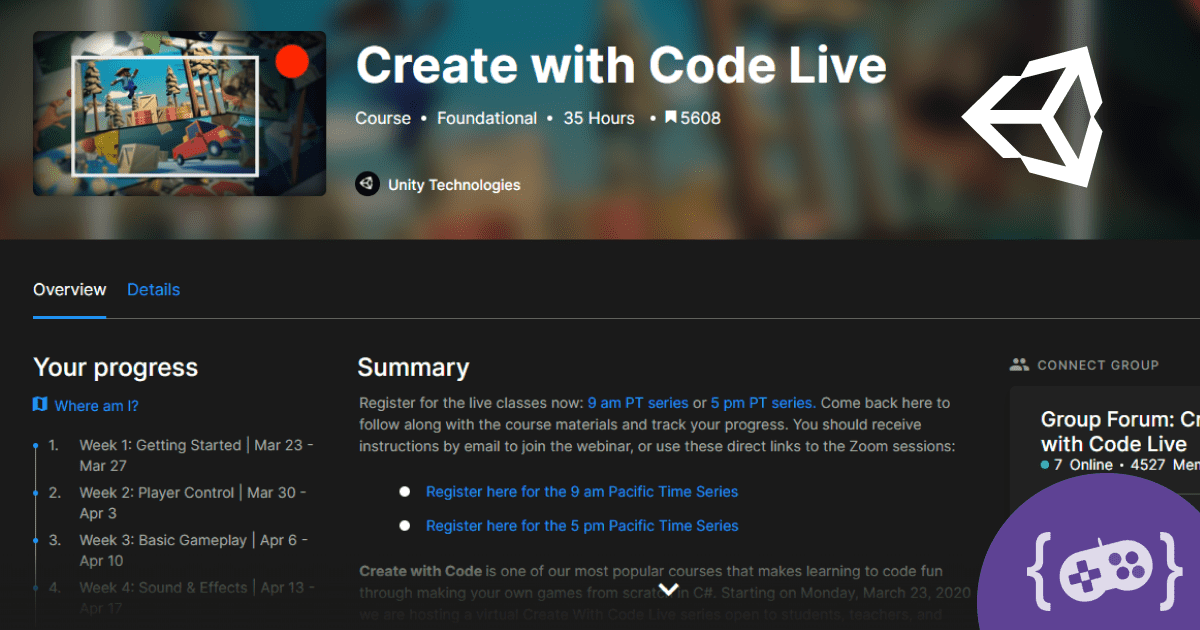 Taking Unity's Create with Code Live course | GameDevMix - Learn how games are made